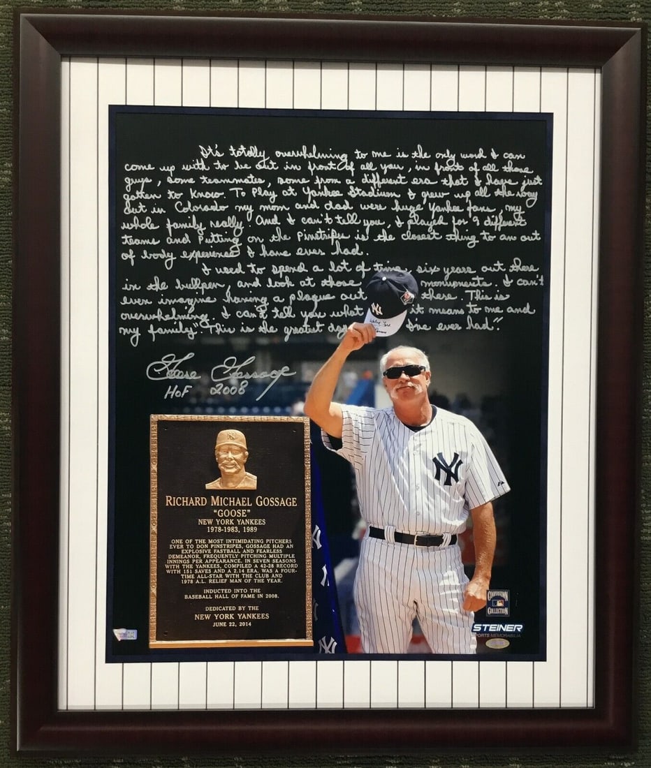 Richard Goose Gossage Ny Yankees Signed Photo Custom Framed Steiner ...