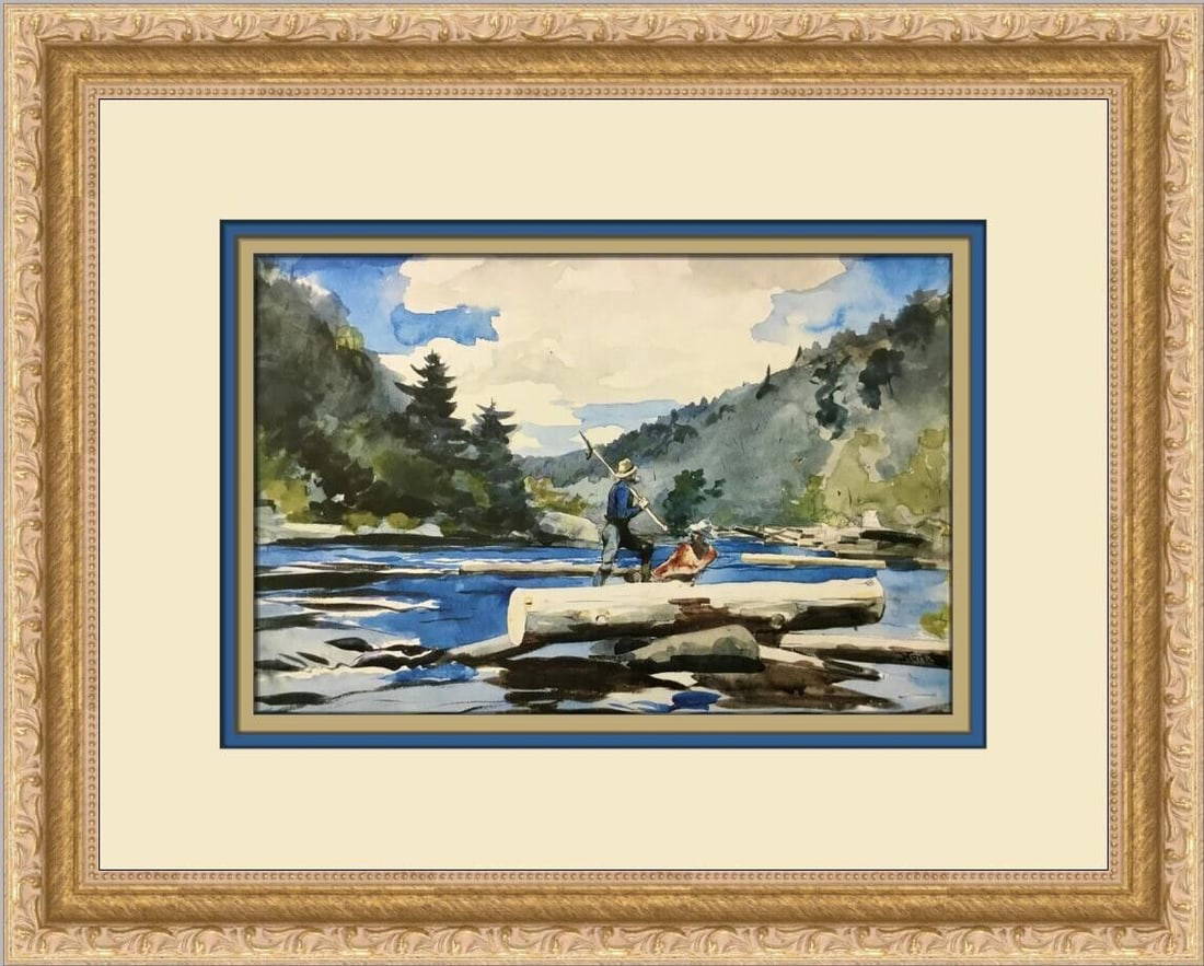 Winslow Homer Hudson River Logging Custom Framed Print Auction