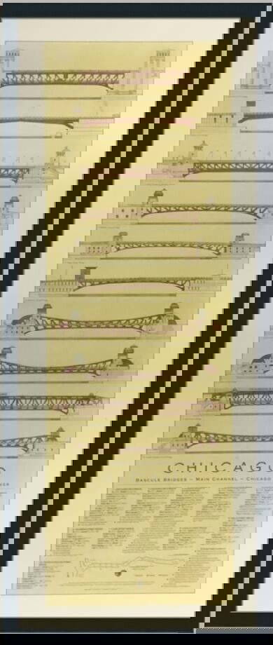 Chicago Il Bascule Bridges Main Channel Chicago River System Custom ...