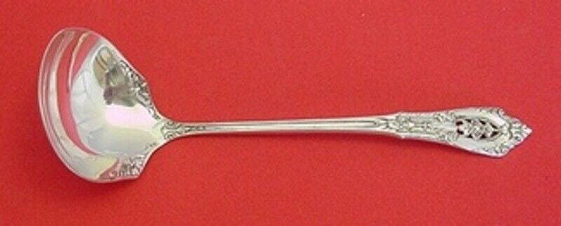 Rose Point Wallace Sterling Silver Sauce Ladle 5 1/2in Heirloom Silverware