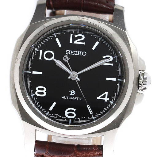 Seiko Brights Men's Automatic Titanium Watch With Black Enamel Dial
