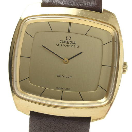 Omega De Ville Square Men's Watch Gold Dial Automatic 36mm