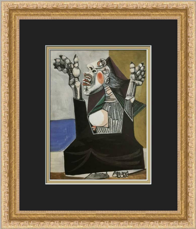 Pablo Picasso Woman Crying Custom Framed Print 14x16 Inches Auction