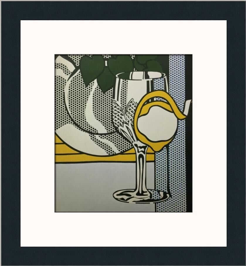 Roy Lichtenstein Still Life With Glass And Peeled Lemon Framed Print ...