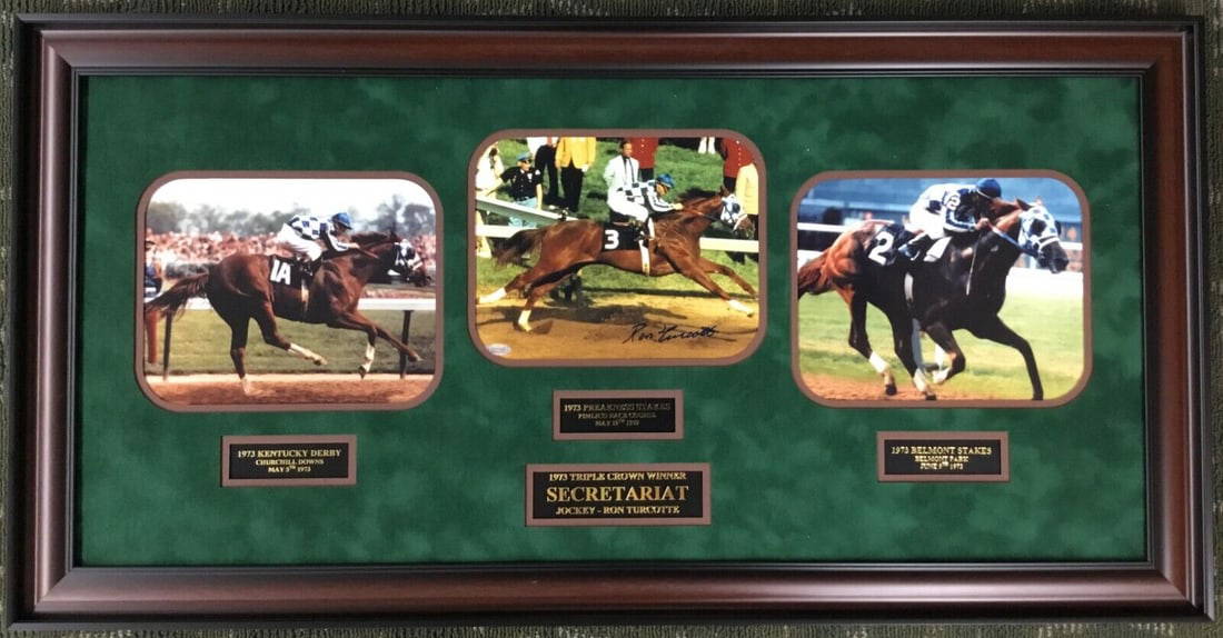 Ron Turcotte Secretariat 1973 Triple Crown Winner Signed Framed Photo ...