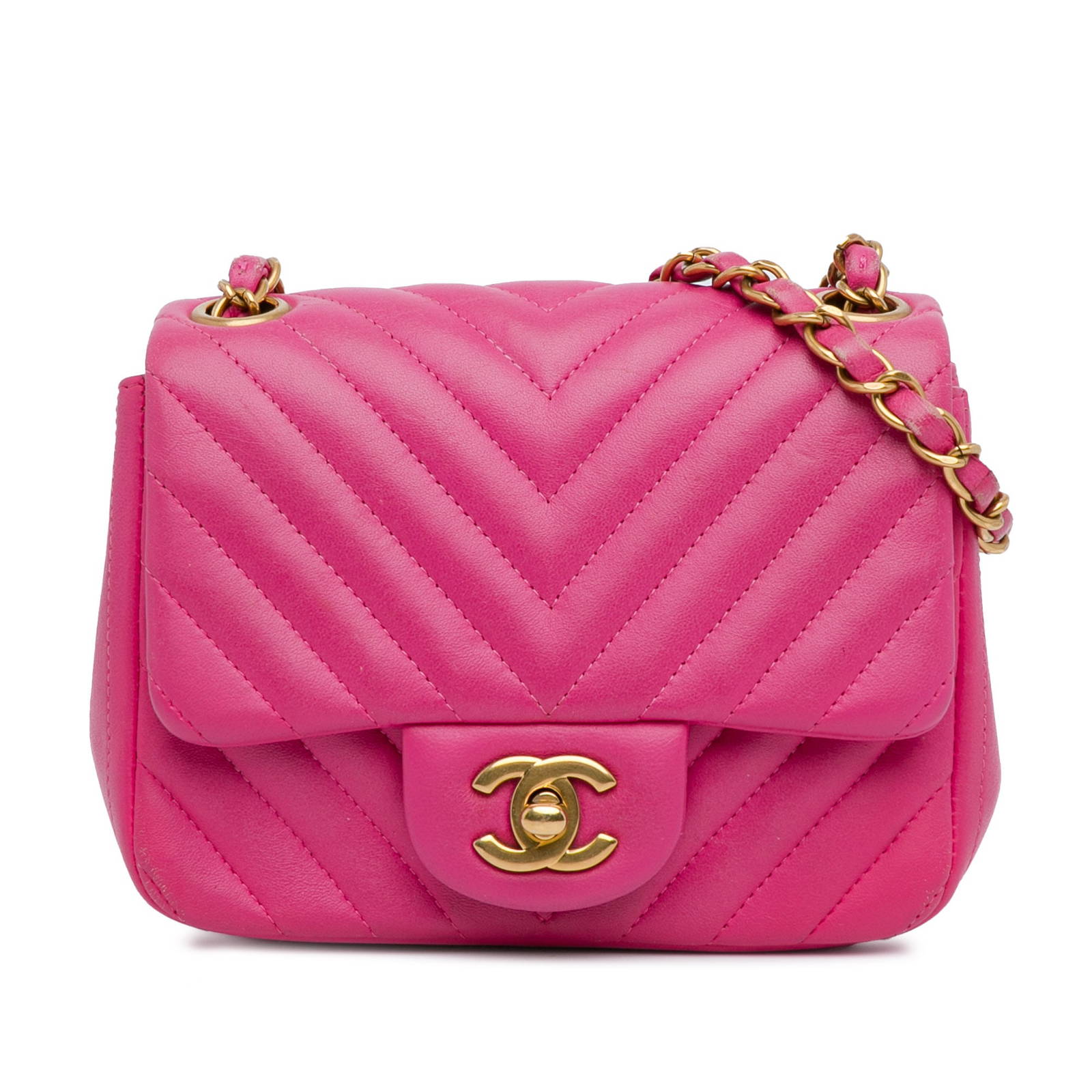 Chanel 19 Mini Flap Bag Pink Quilted Lambskin Leather Auction