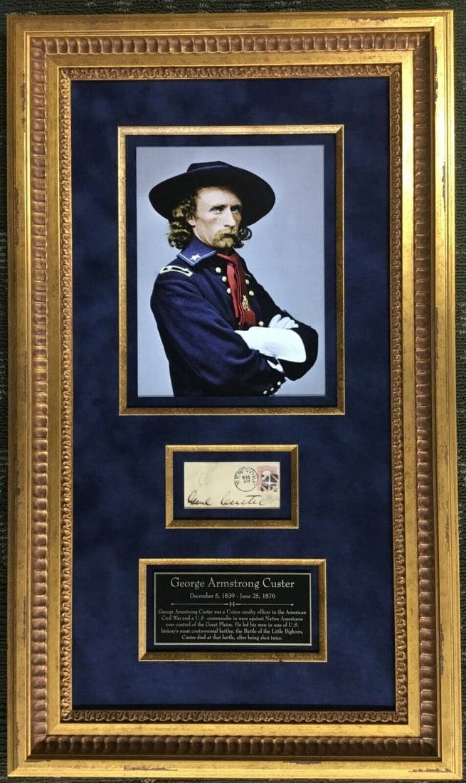 General George Armstrong Custer Signed Cut Signature Custom Framed Jsa ...