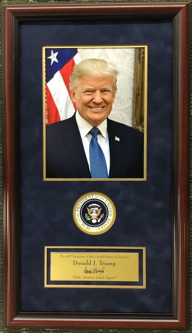 President Donald J Trump Laser Engraved Signature W/photo Display ...