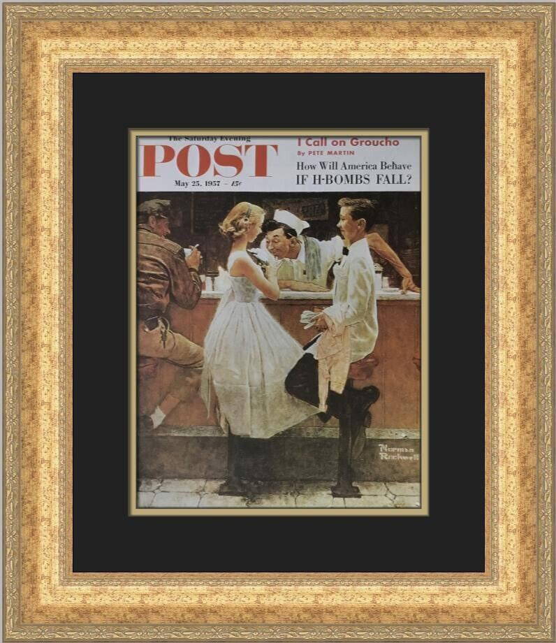 Norman Rockwell Post Cover After The Prom Custom Framed Print Auction