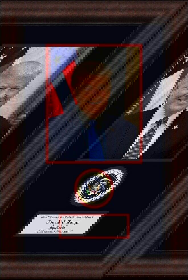 President Donald J Trump Laser Engraved Signature Photo Display Custom ...