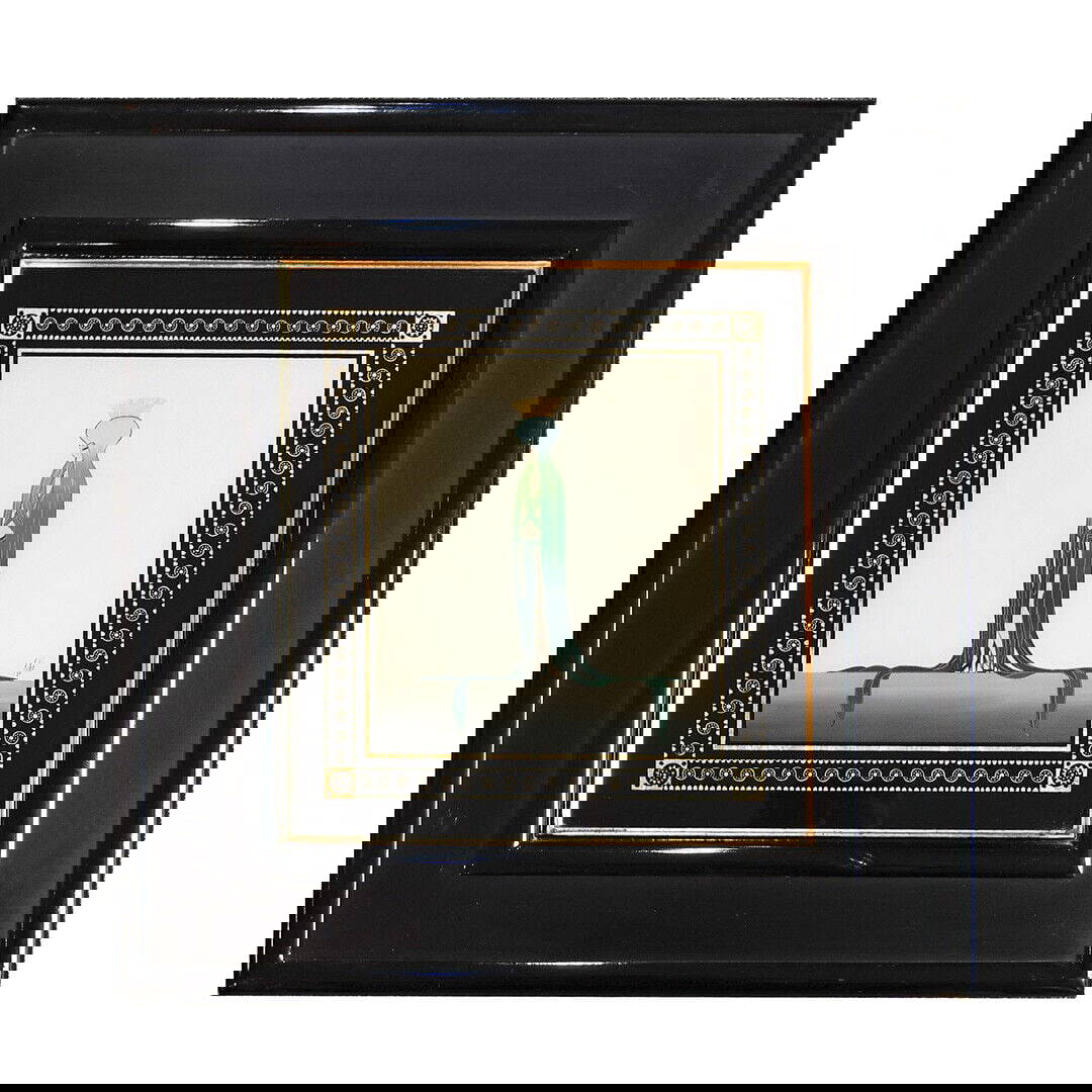 Erte Art Deco Opera Gouache Framed With 24k Gold Leaf Borders Auction