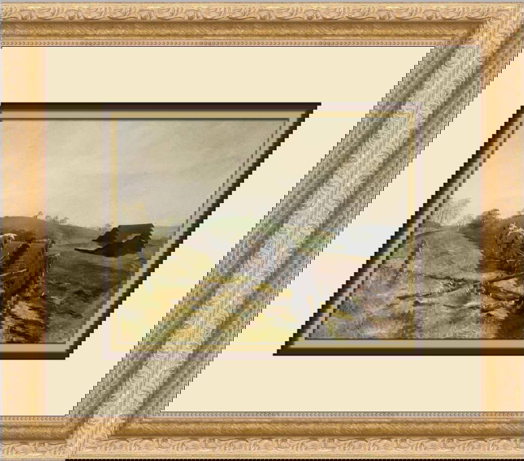 Andrew Wyeth Spring Landscape Print 13 X 14 Framed Art Auction