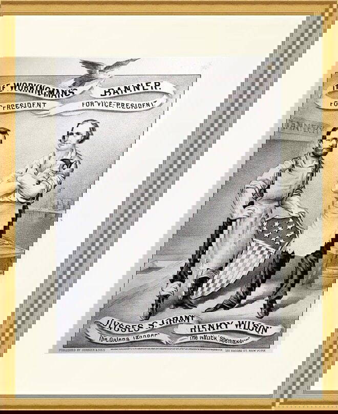 Ulysses S. Grant 1872 Presidential Campaign Poster Custom Framed Auction