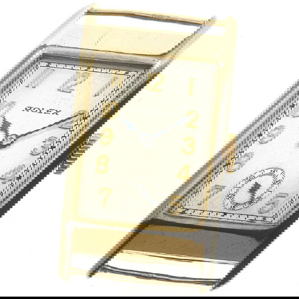 Vintage Rolex Rectangular Men's Watch 20mm Silver Dial Manual Winding ...