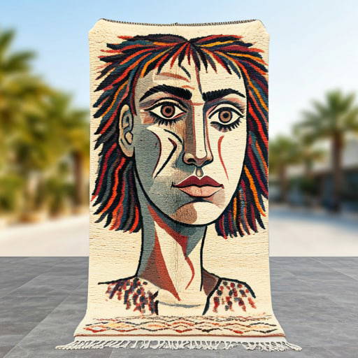 106 X 110 Moroccan Berber Rug With Picasso-inspired Design Auction