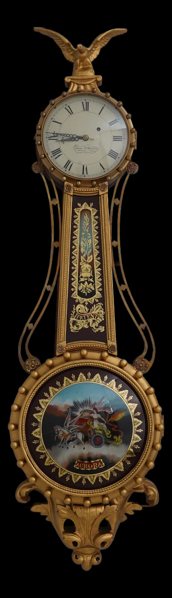 Vintage Elmer Stennes Girandole Banjo Wall Clock 47" Gold Eagle Auction