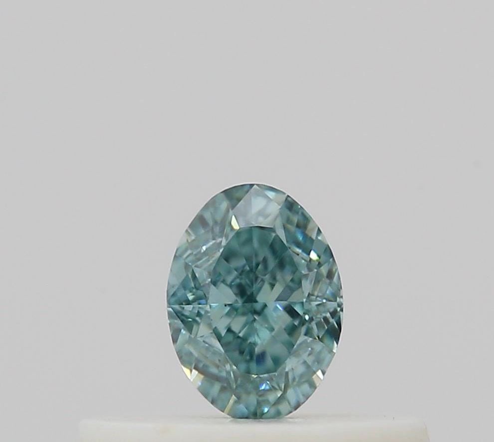 Loose Diamond - Oval 0.21ct Fancy Vivid Blue Green Vs1 Auction