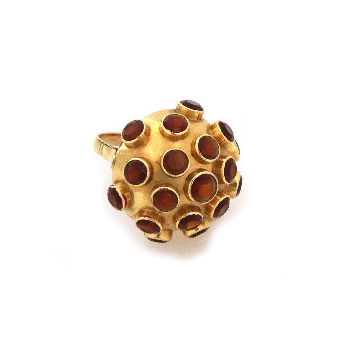 Vintage 18k Yellow Gold Garnet Sputnik Dome Ring Size 6.5 - Jun 17 ...