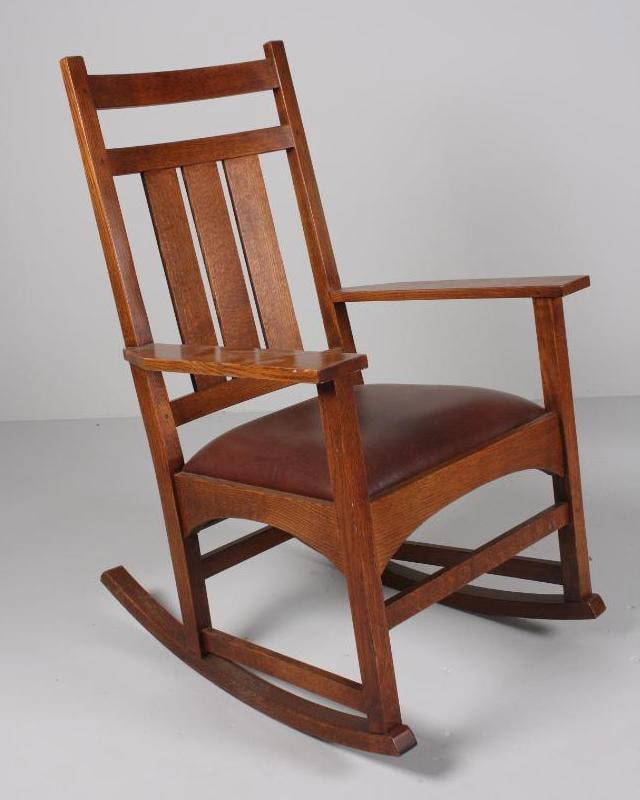 Harvey Ellis For Stickley Rocking Chair Auction