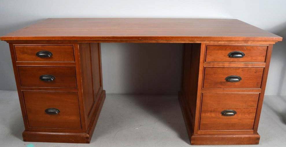 Cherry Mission Style Office Desk Auction