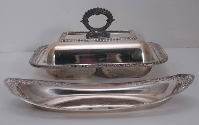 George Iii Style Silverplate Entree Dish