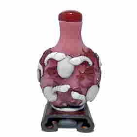 Collection of Four Rare Antique Label Under Glass Back Bar Bottles ...