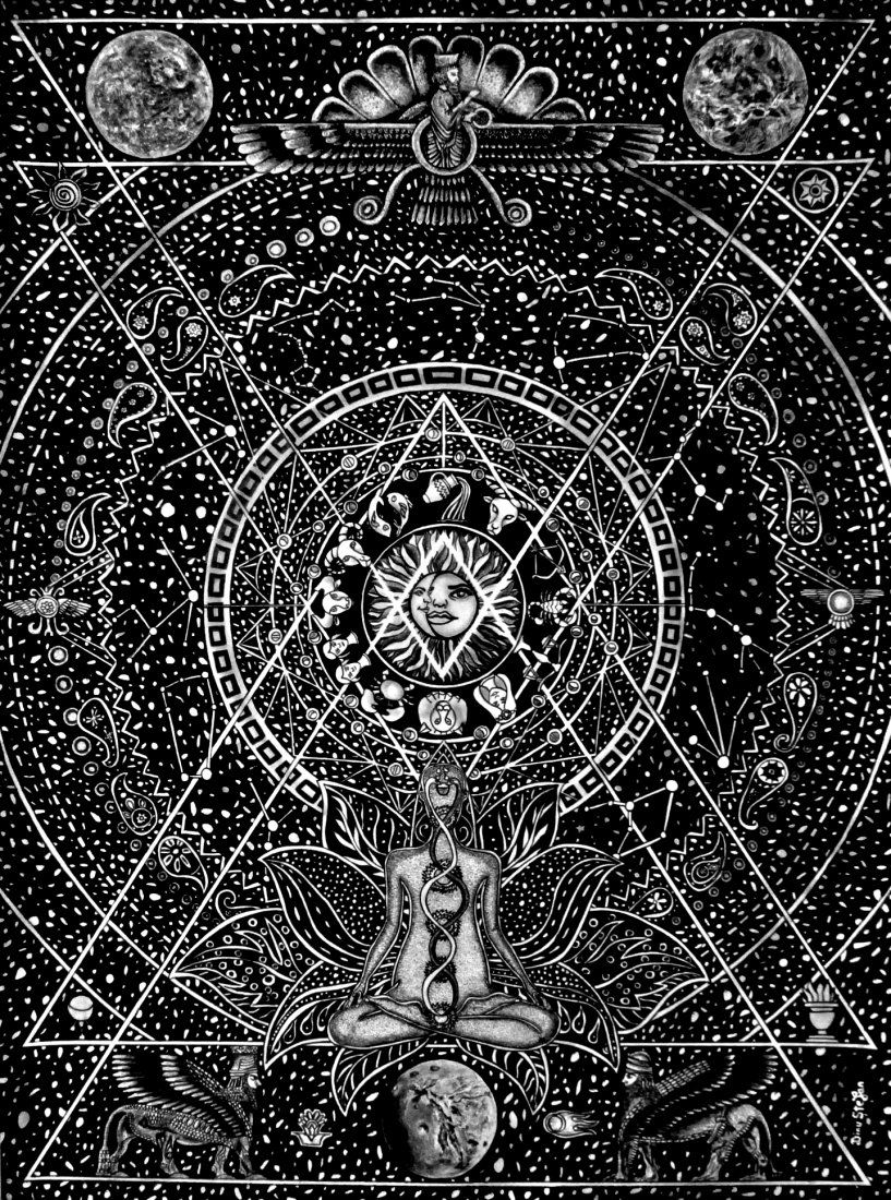 Ancient Wisdom By Artist Stefan Lucian Dinu A Beautiful Large Drawing ...