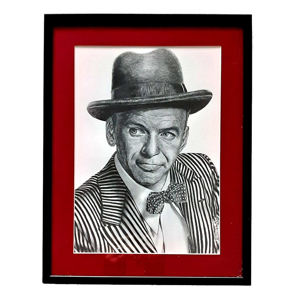 Superb Drawing Portrait Of Frank Sinatra By Stefan Lucian Dinu Pencil ...