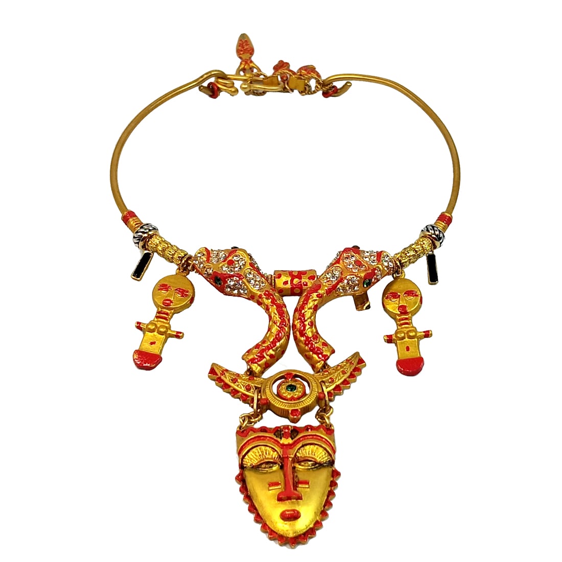 A Unique Figural Face And Serpents Necklace Original By Stefan Dinu Auction