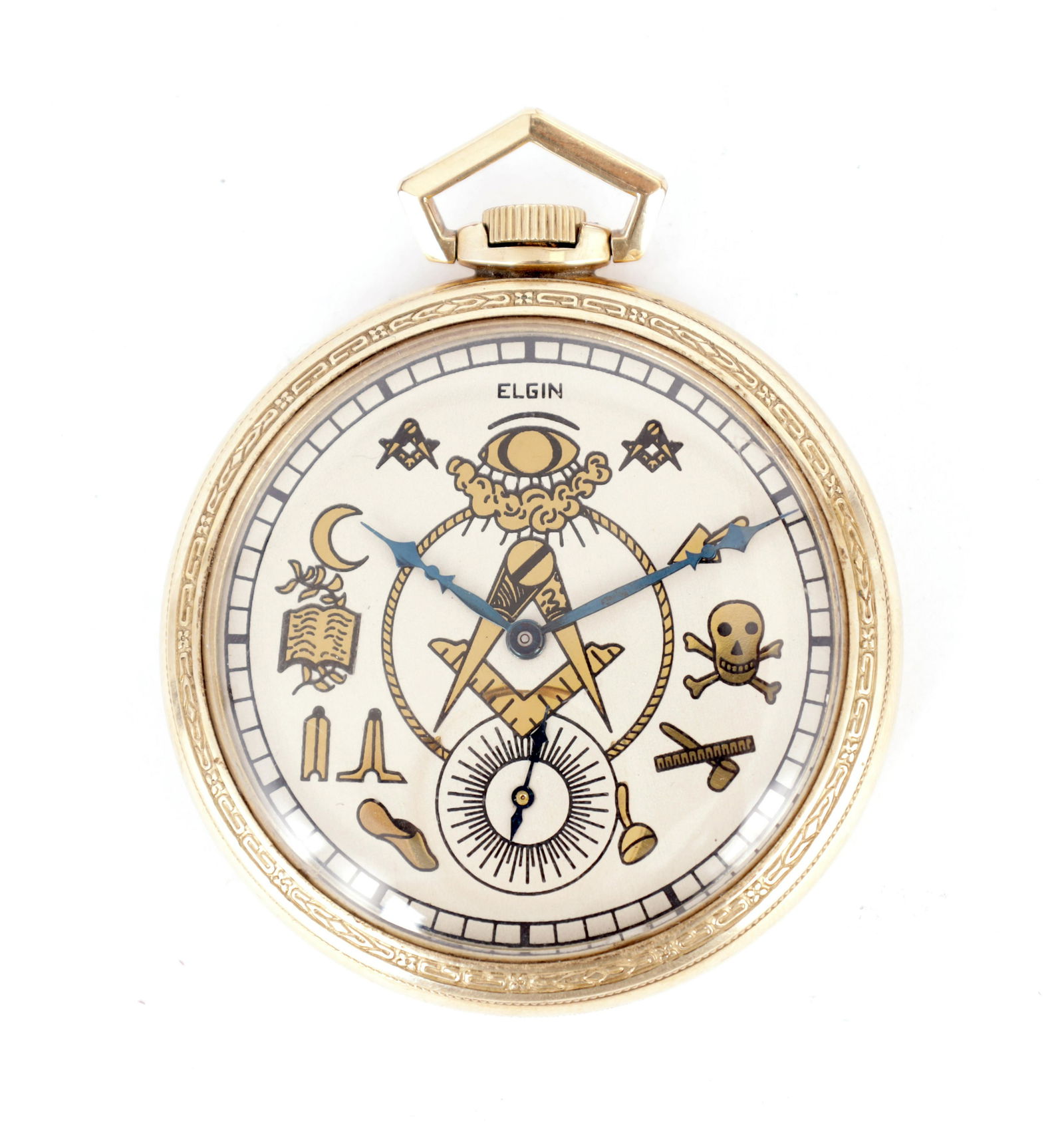 A 10CT ROLLED GOLD MASONIC POCKET WATCH BY ELGIN (#0269) on Oct 21 ...