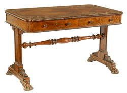 MERKLIN BROS Oak & Brass Ormolu Library Table - Jul 09, 2016 ...