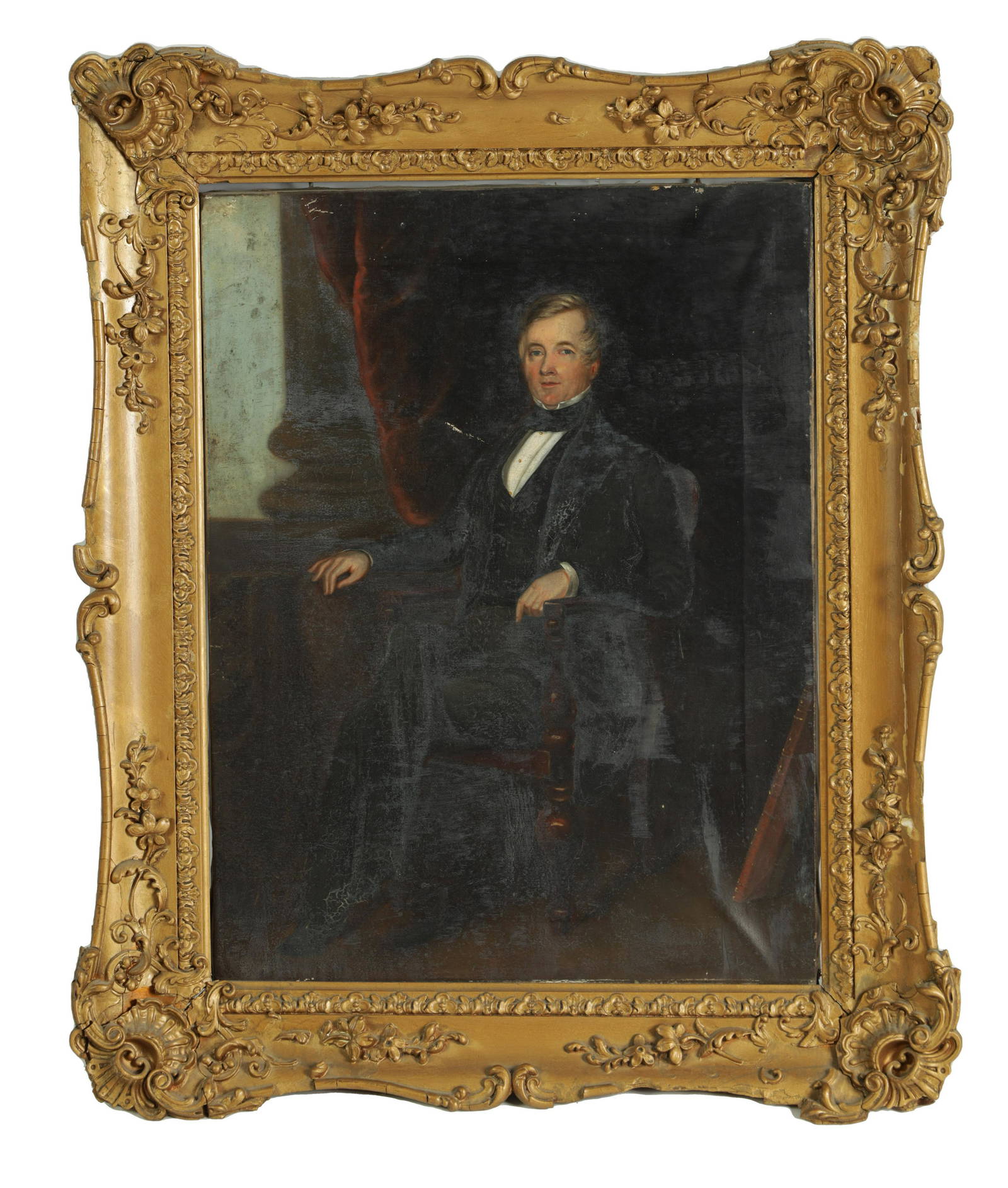 A 19th Century Oil On Canvas Seated Portrait Of Arthur Freese Auction