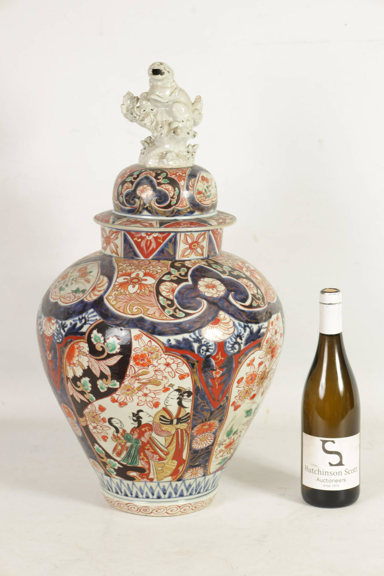 A 19th Century Japanese Imari Large Inverted Baluster Vase And Cover ...