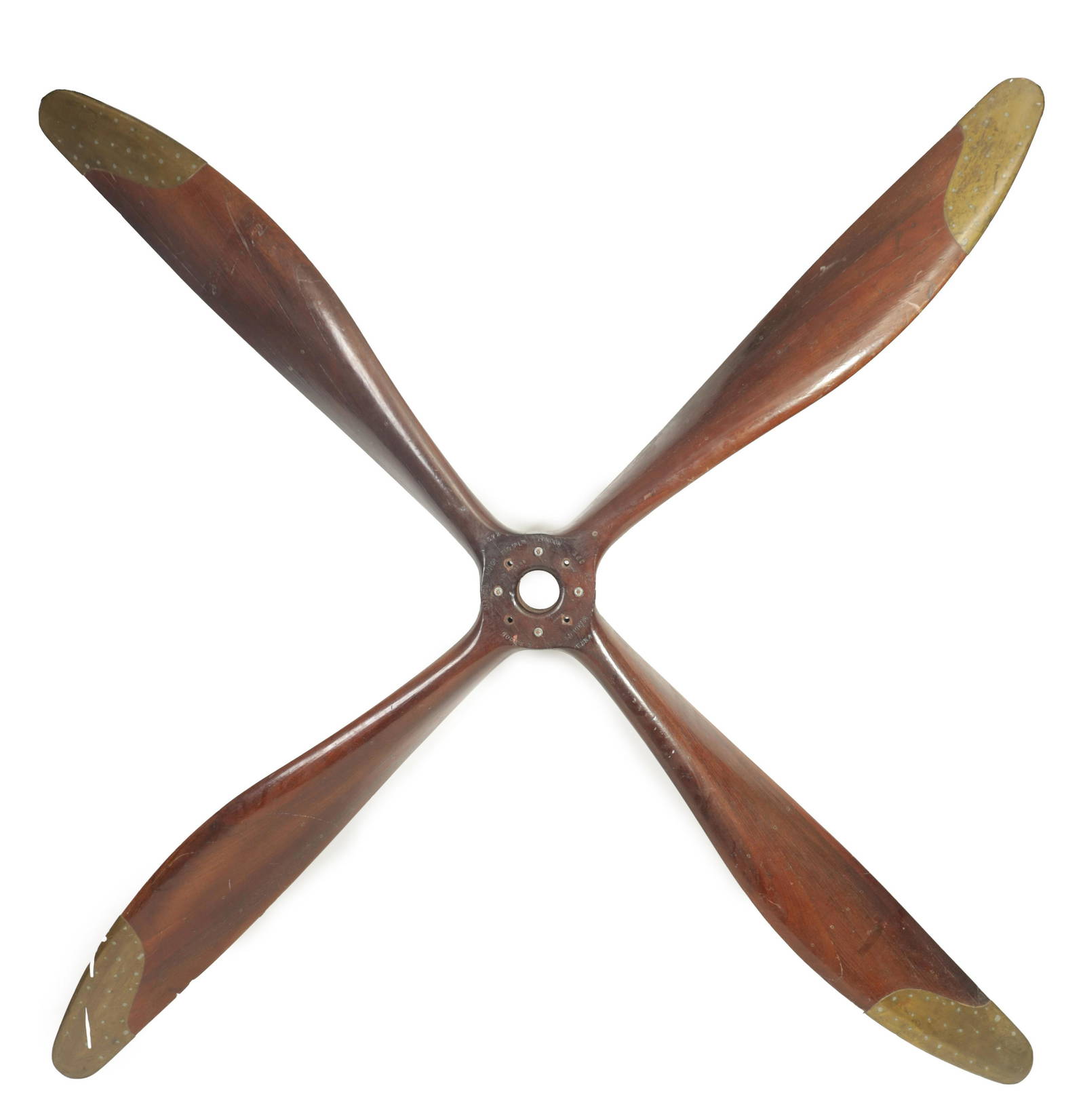 A Rare Mahogany Brass Tipped Four Blade Propeller From A 1915 Ww1 Fe8 ...