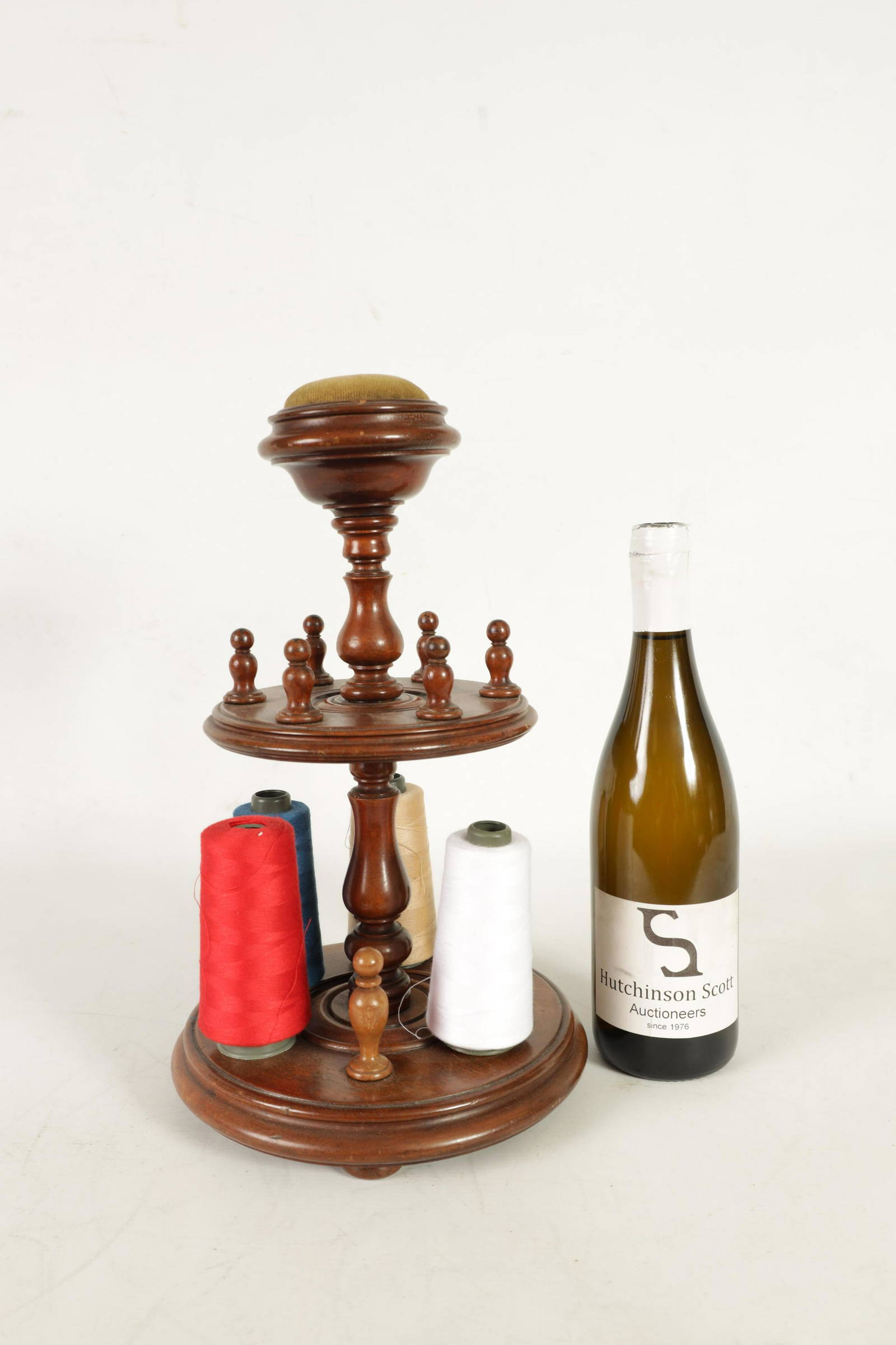 A 19th Century Turned Mahogany Bobbin Stand Auction