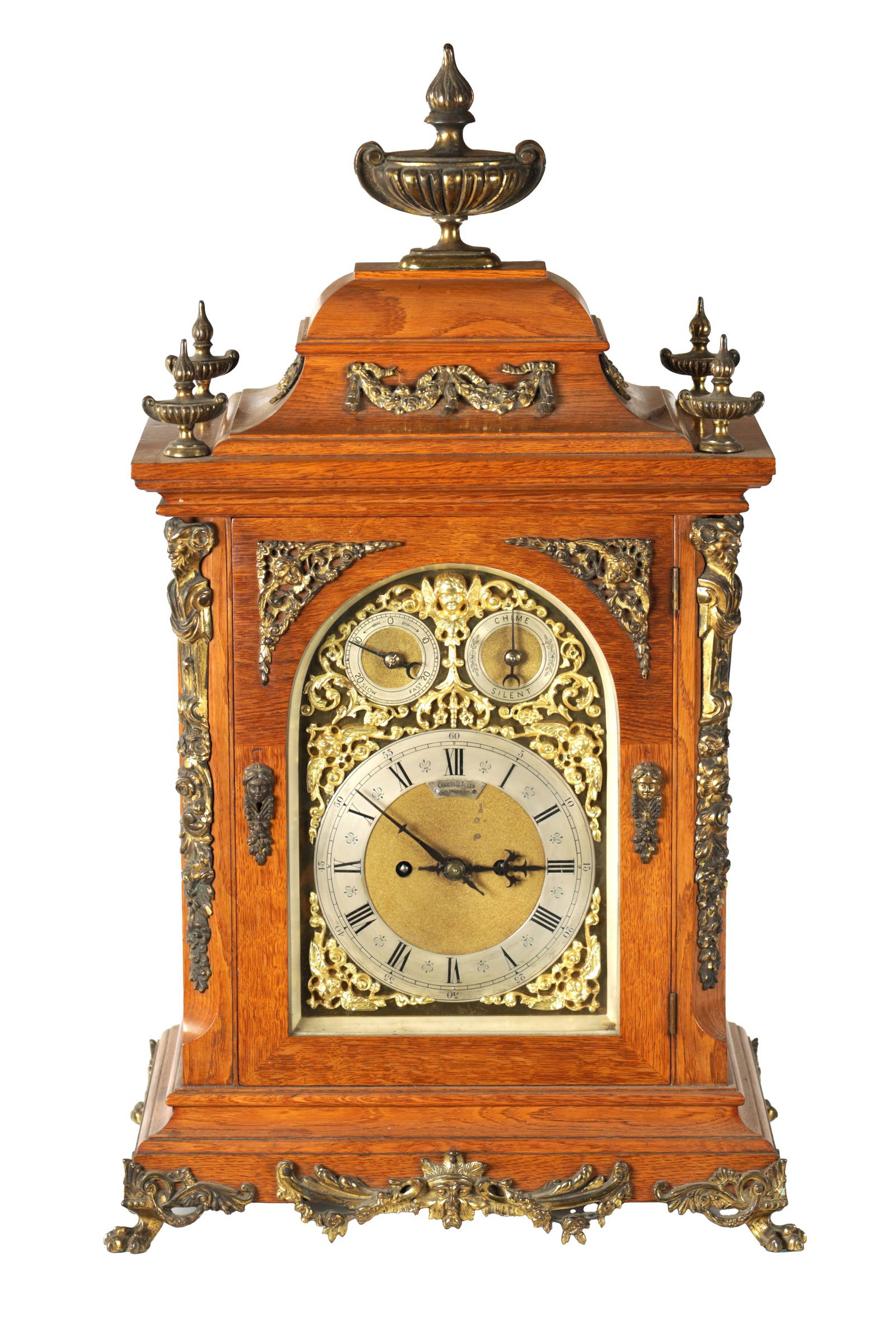 A Large Late 19th Century German Double Fusee Quarter Chiming Bracket ...