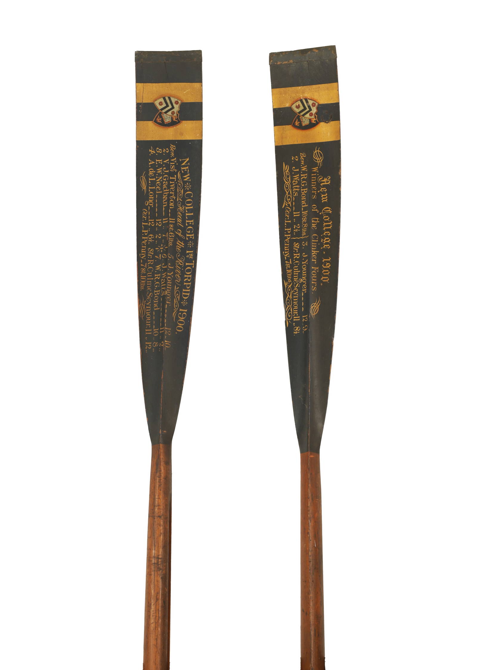 A Good Pair Of Presentations Oxford University Rowing Oars Dated 1900 ...