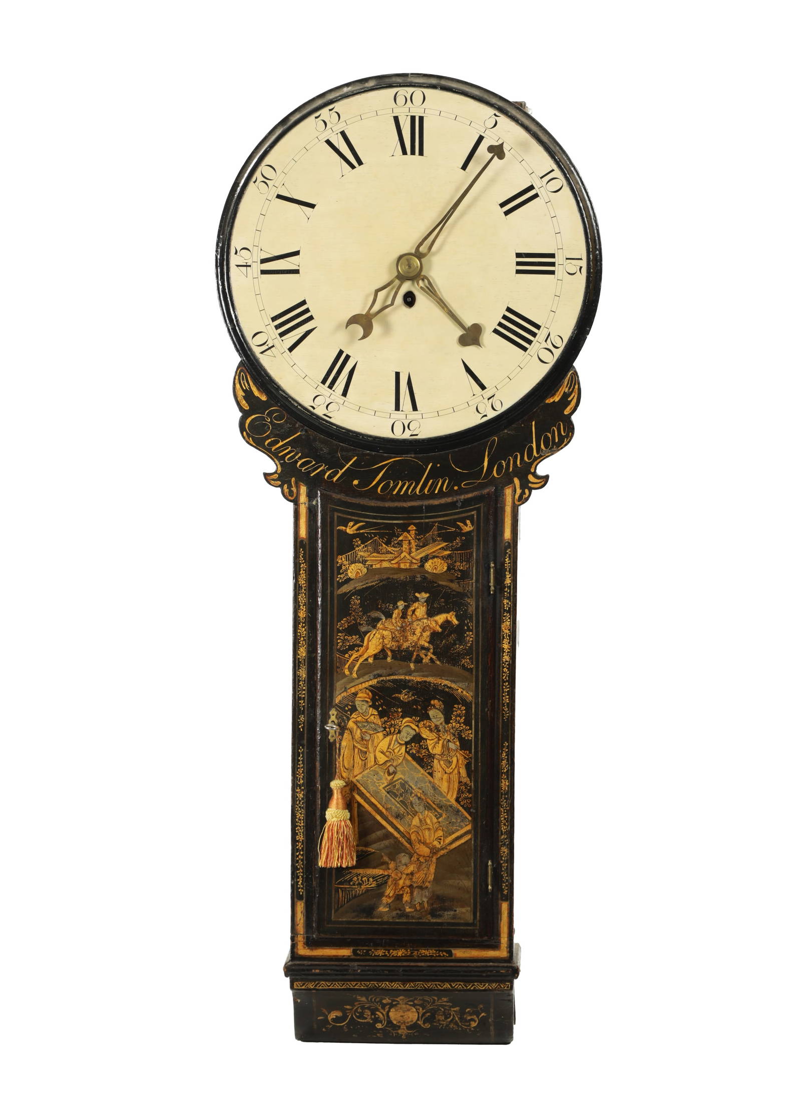 Edward Tomlin, London. A George Iii Lacquered Chinoiserie Tavern Clock ...