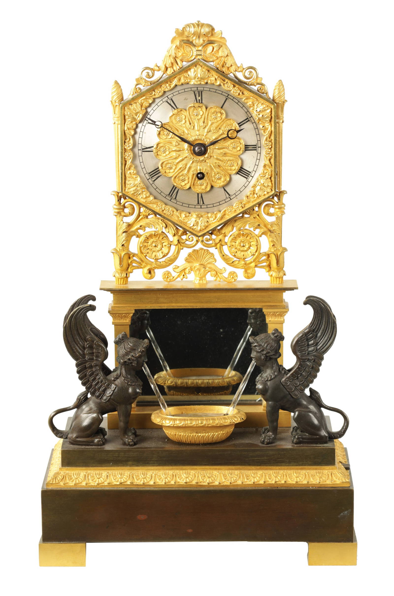 A Good Late Regency French Bronze And Ormolu Automation Mantel Clock By ...