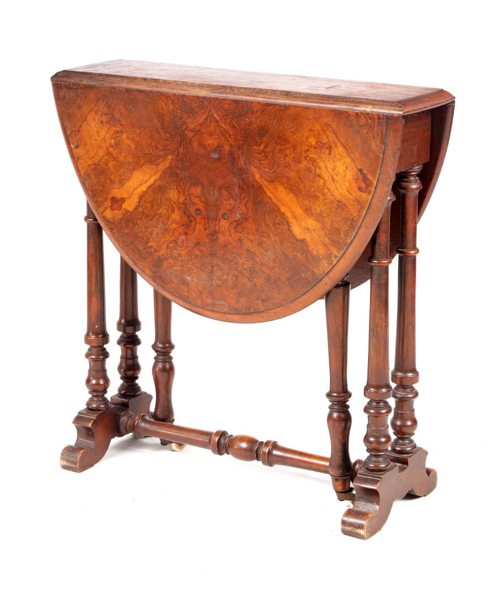 A 19th Century Miniature Figured Walnut Sutherland Table Auction