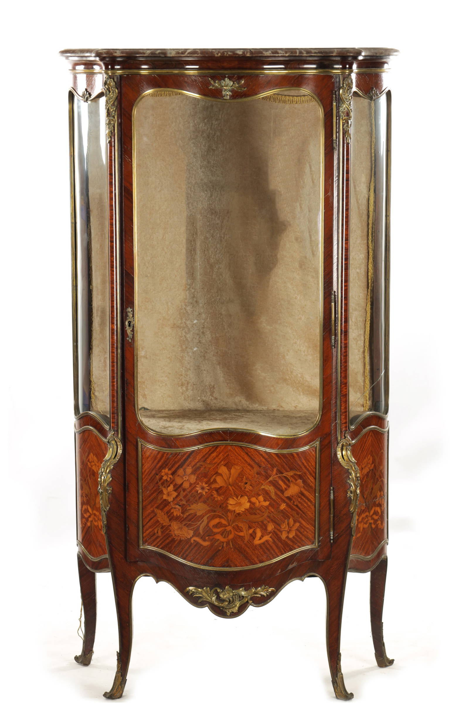 A 19th Century Marquetry Inlaid Rosewood Rene Martin Display Cabinet ...