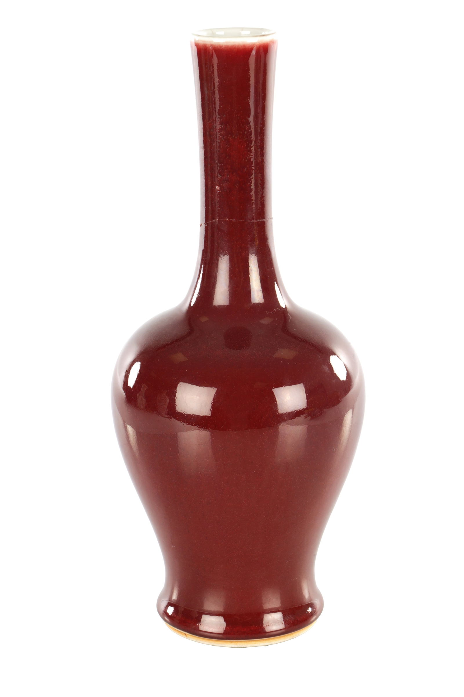 A Chinese Qing Dynasty Kangxi Period Iron Red Glaze Bottleneck Vase ...