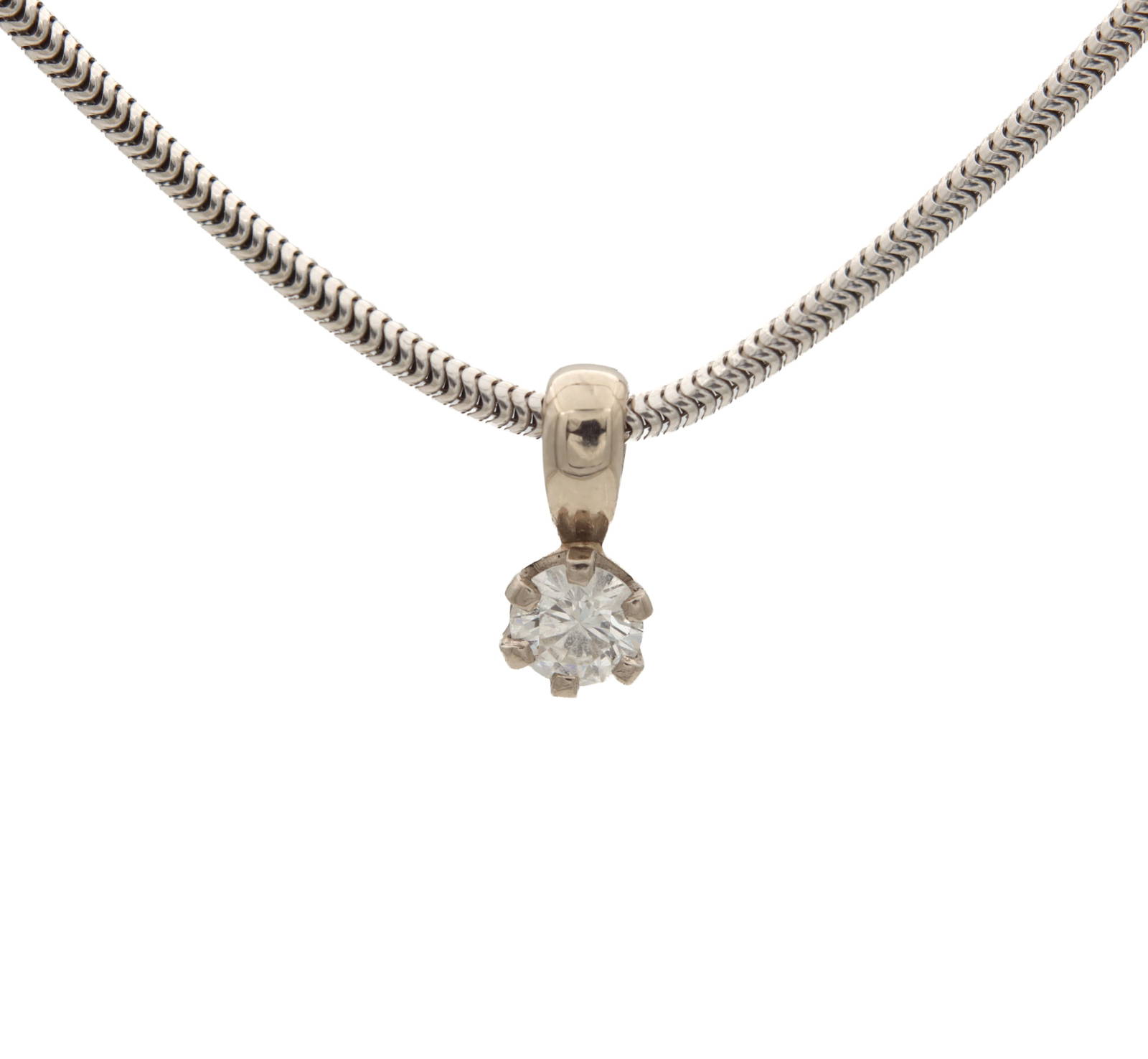 An 18ct White Gold And Diamond Pendant Necklace Auction