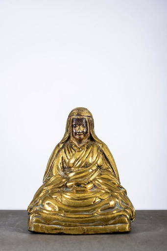 Tibetan Gilt Bronze Sculpture 'arhat Ajita'