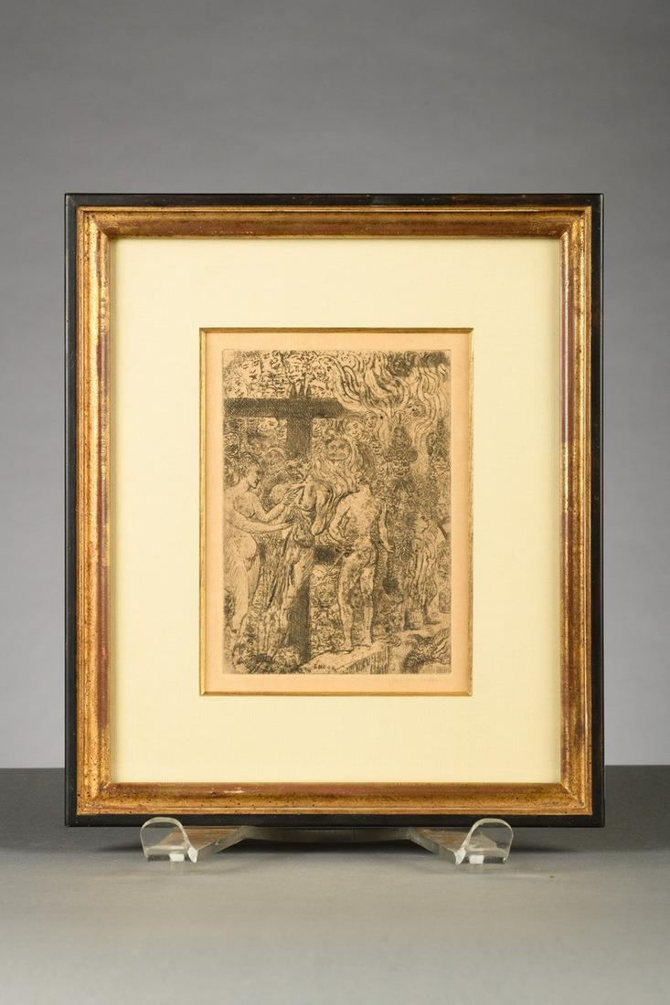 James Ensor: Etching 'la Reine Parysatis' (17x12cm)
