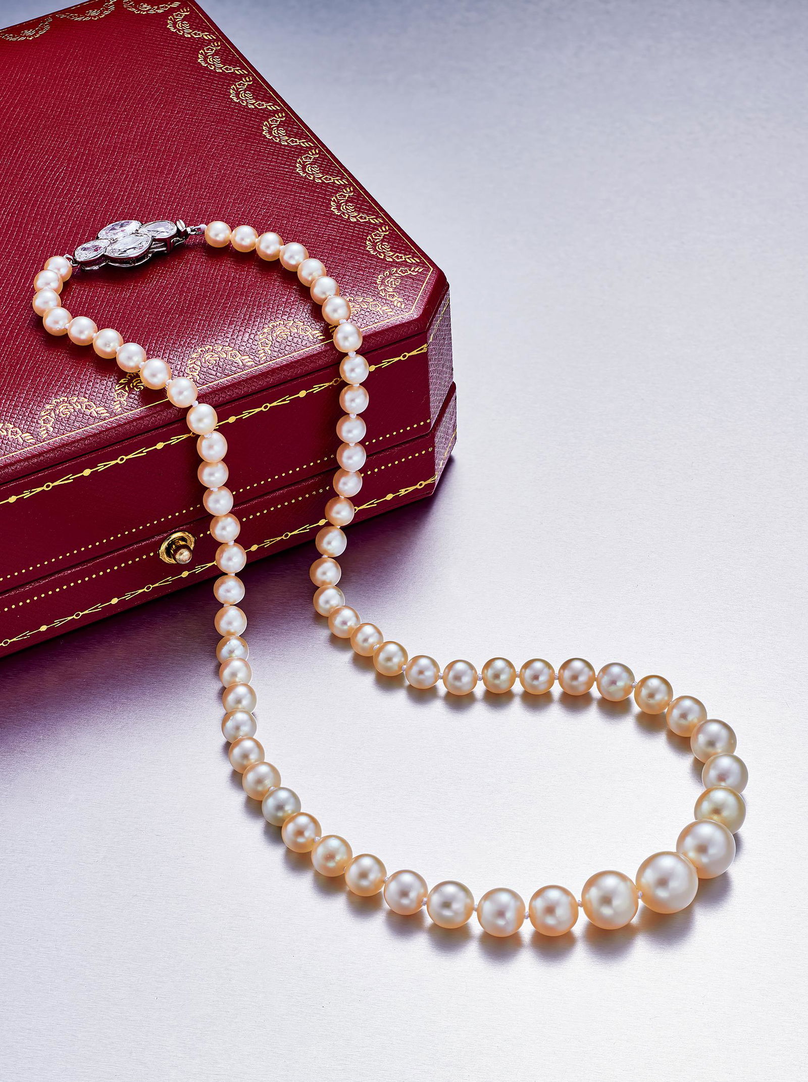 A Natural Pearl And Diamond Necklace, By Cartier