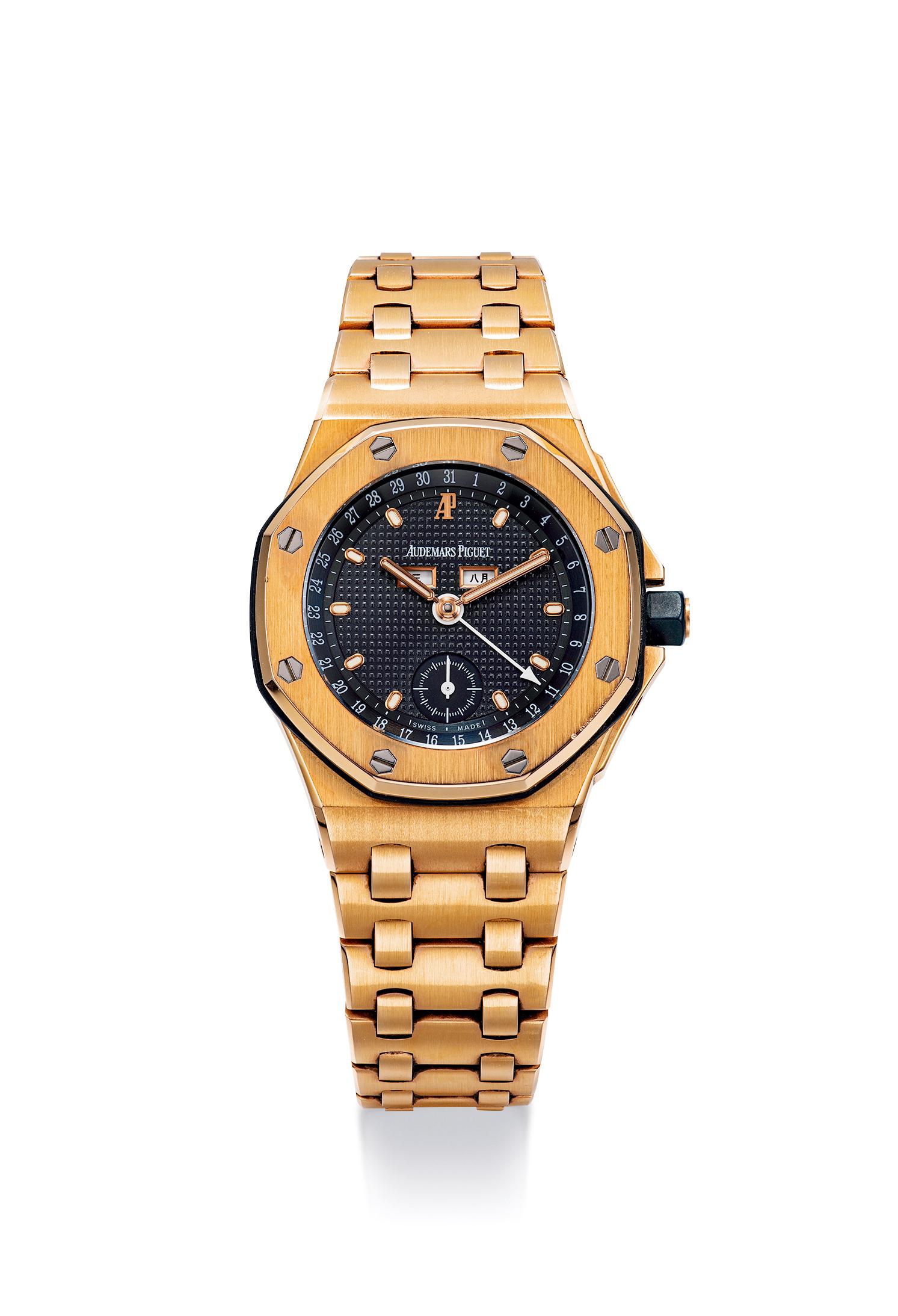 A Rose Gold Octagonal Automatic Braclet Watch