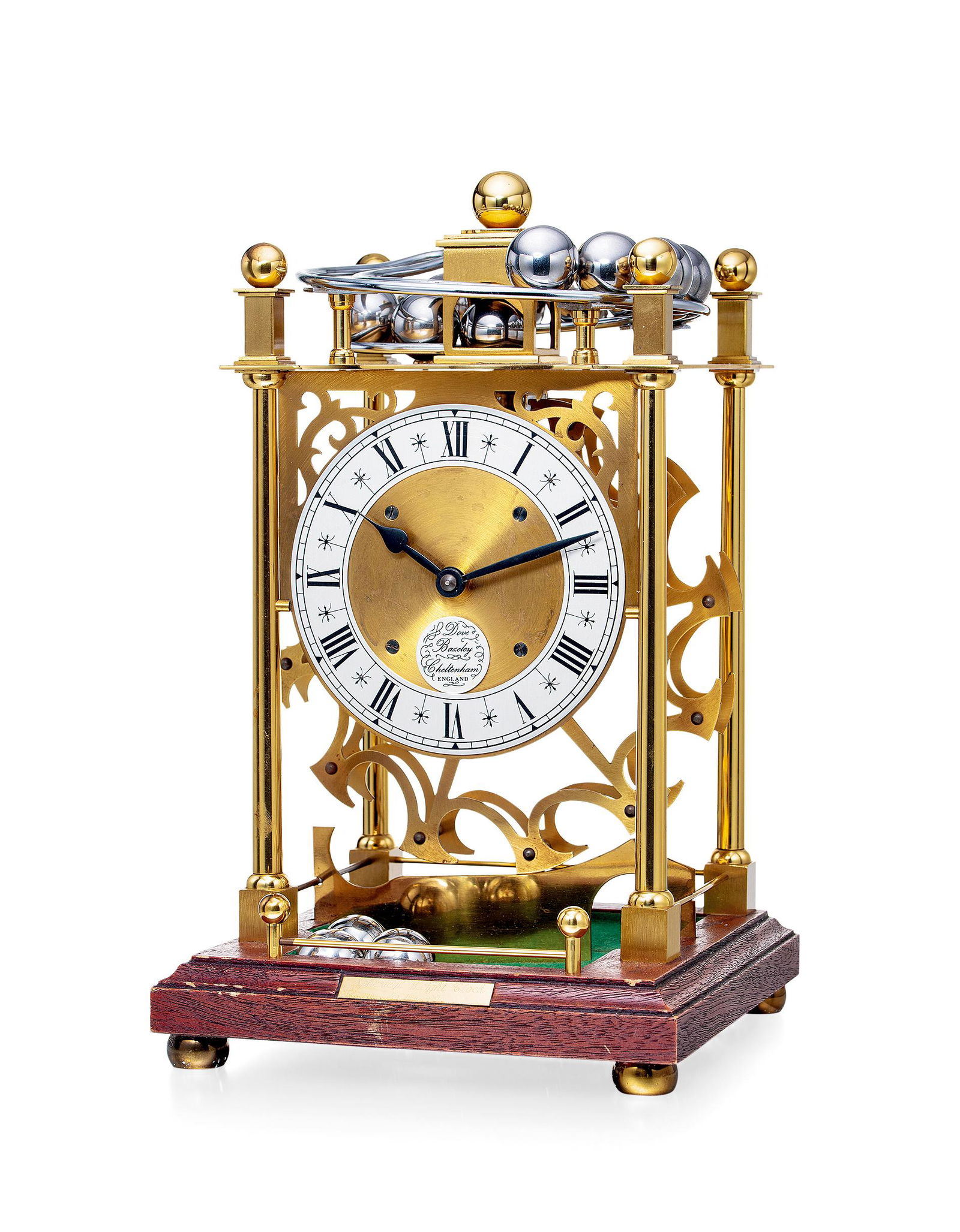 A BRASS AND MAHOGANY-CASED 'SPHERICAL WEIGHT CLOCK' (#2441) on Jul 11 ...