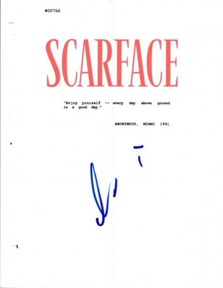Scarface Al Pacino Signed Full Movie Script