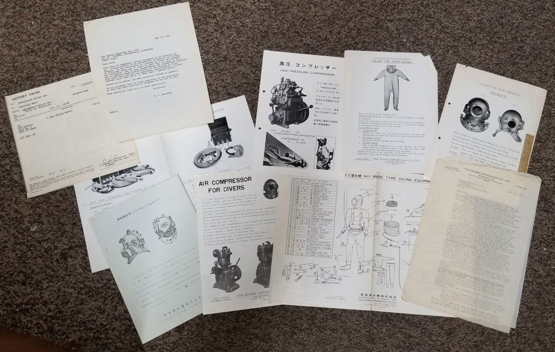 Original Toa Japanese Diving Helmet & Equipment Letters